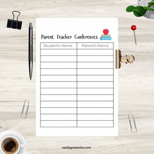 Editable Parent Teacher Conference Sign-in Sheet Template | Canva ...