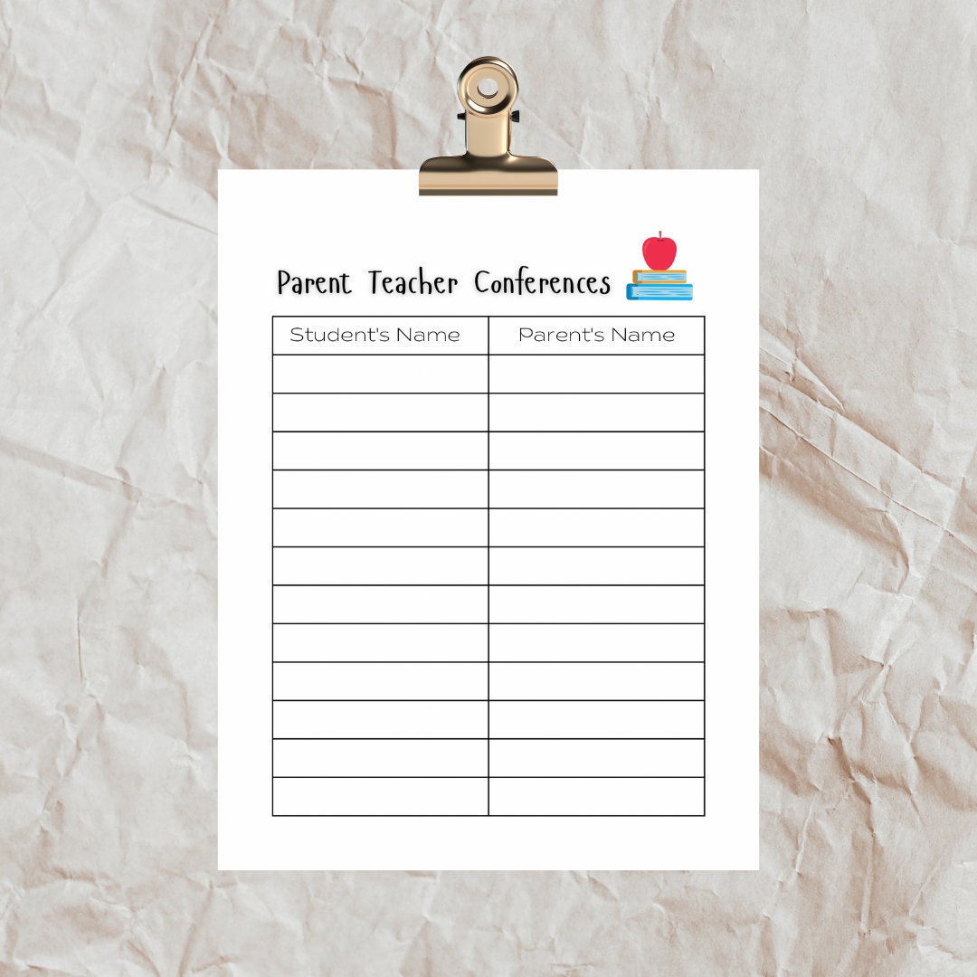 Editable Parent Teacher Conference Sign-in Sheet Template | Canva ...