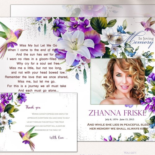 Editable Funeral Program Template Memorial Service Template | Etsy
