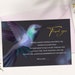 Hummingbird Funeral Thank You Card, Classic Thank You Sympathy Memorial ...