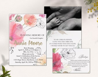 Funeral Service Program Template for Baby or Child in Loving | Etsy