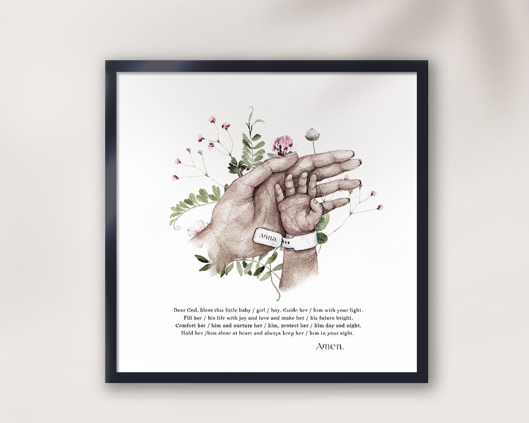 Prayer for the Girl Baby, Birth of a Child, Personalized Picture With ...