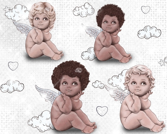 3 Angels Clipart Black