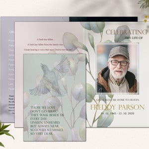 Dad's Funeral Program Template, Celebration of Life, Classic Memorial ...