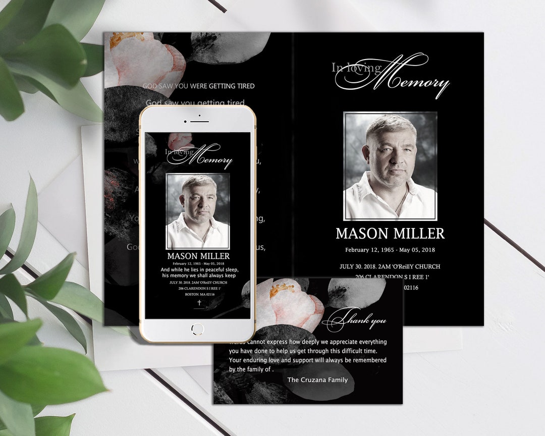 Electronic Funeral Announcement Card Smartphone Phone Sms Masculine ...