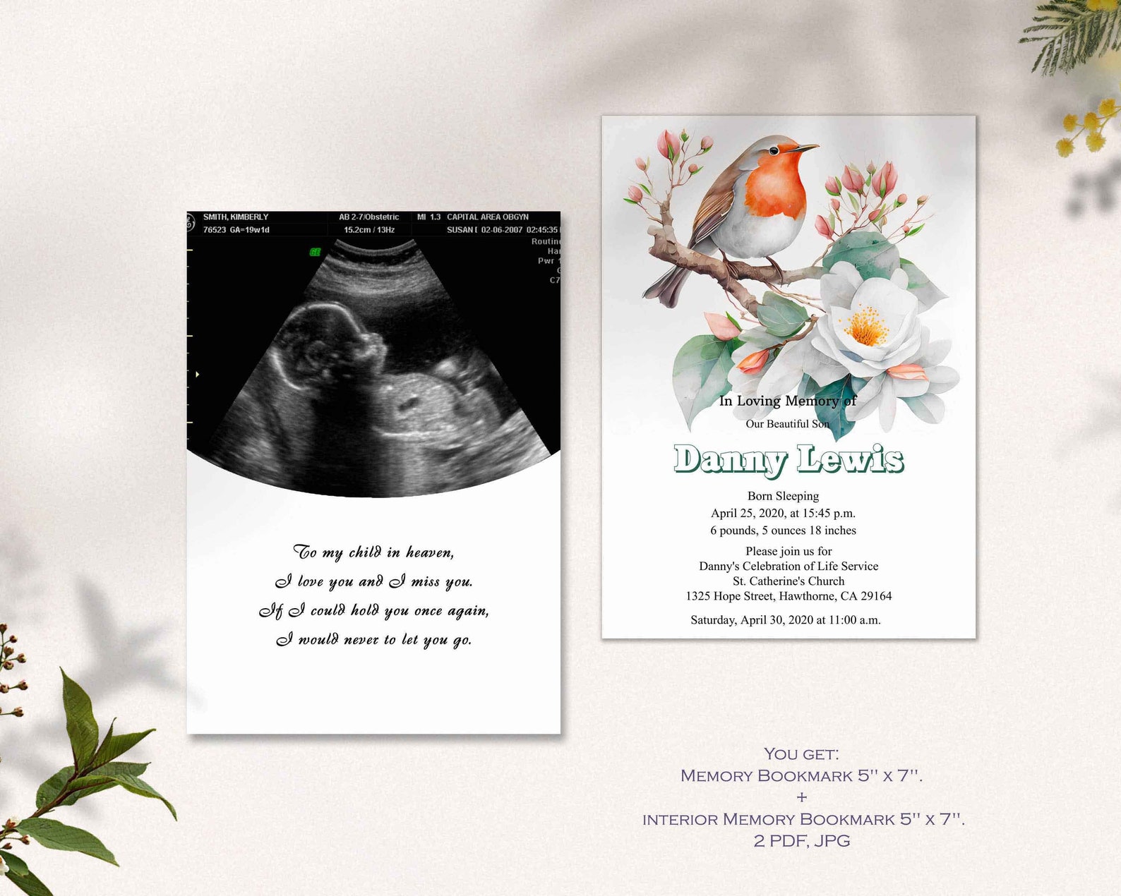 Funeral Service Program Template for Baby Boys Memorial - Etsy