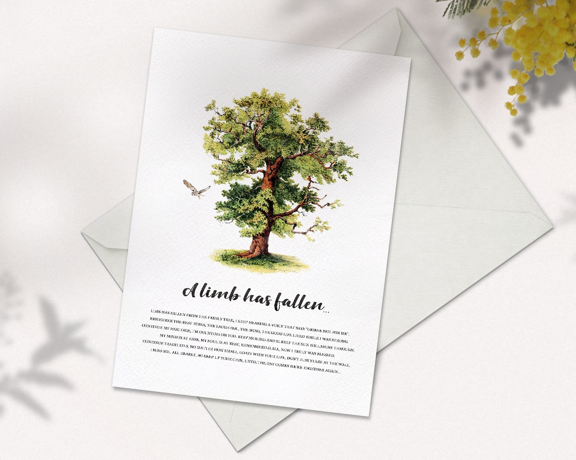 Memory Poem A Limb Has Fallen From the Family Tree Loss of - Etsy