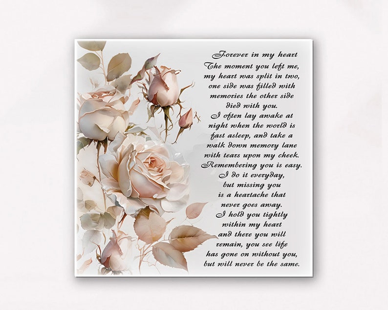 Forever in My Heart Loss of My Dear Mother Memory Poem - Etsy