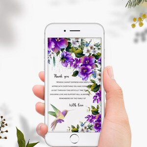 Purple Flowers Digital Funeral Program Template for Women, Colourful ...