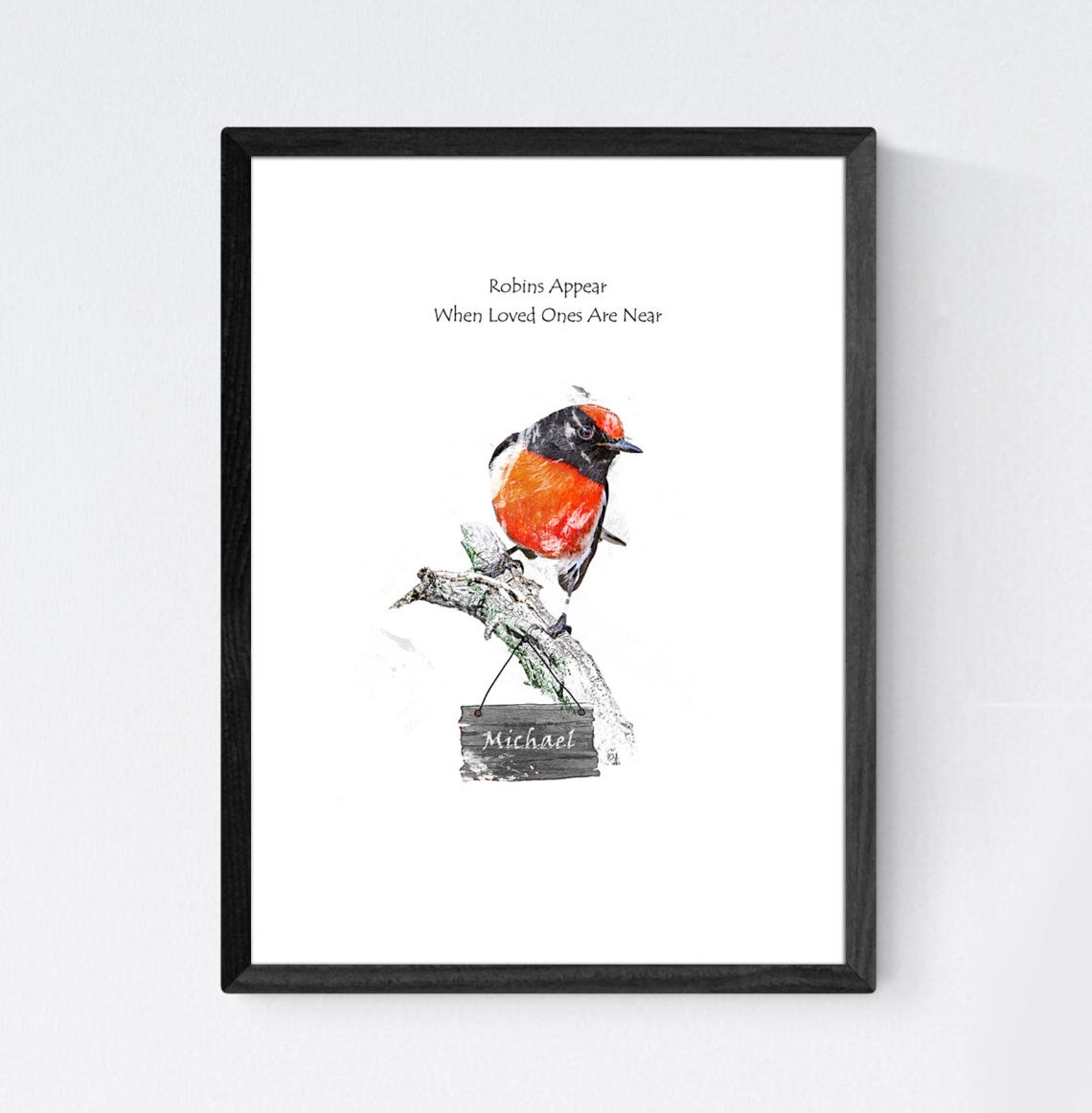 Robins Appear When Loved Ones Are Near, Parents Memorial Print, Robin ...