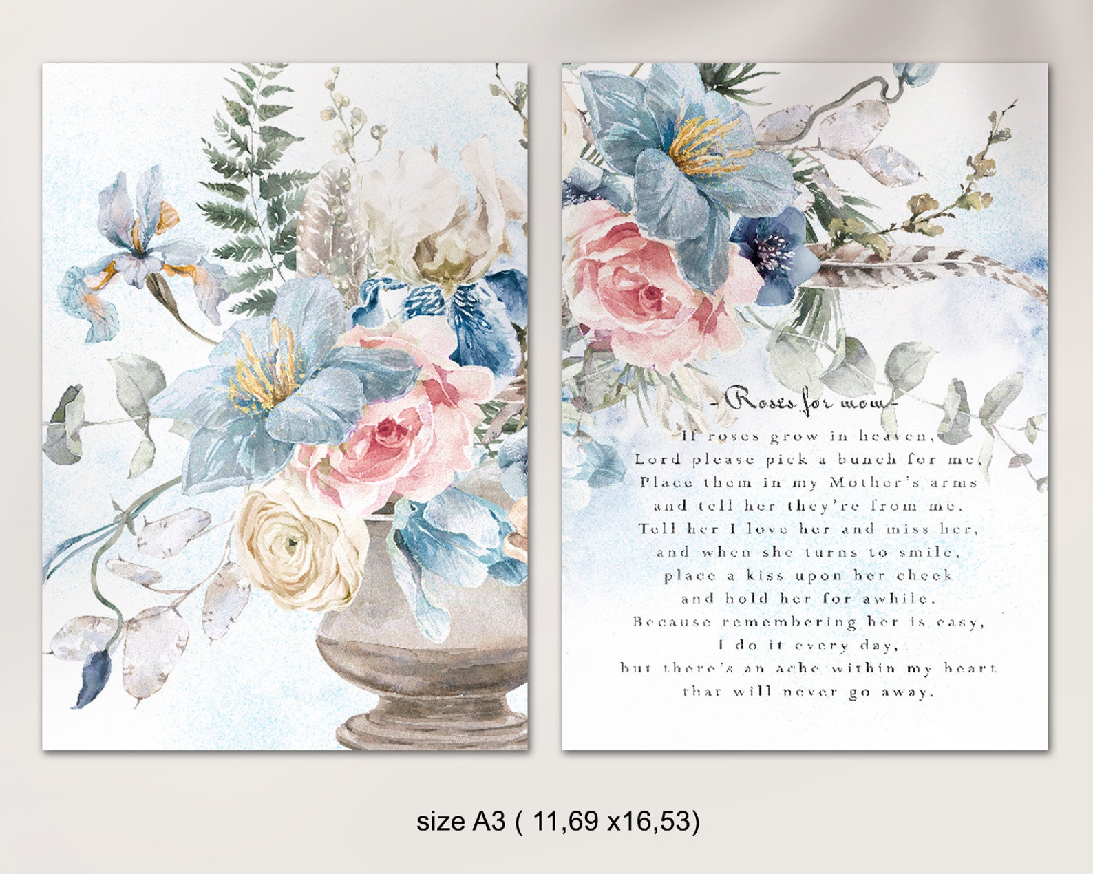 If Roses Grow in Heaven Poem Roses for Mother Set From Two - Etsy