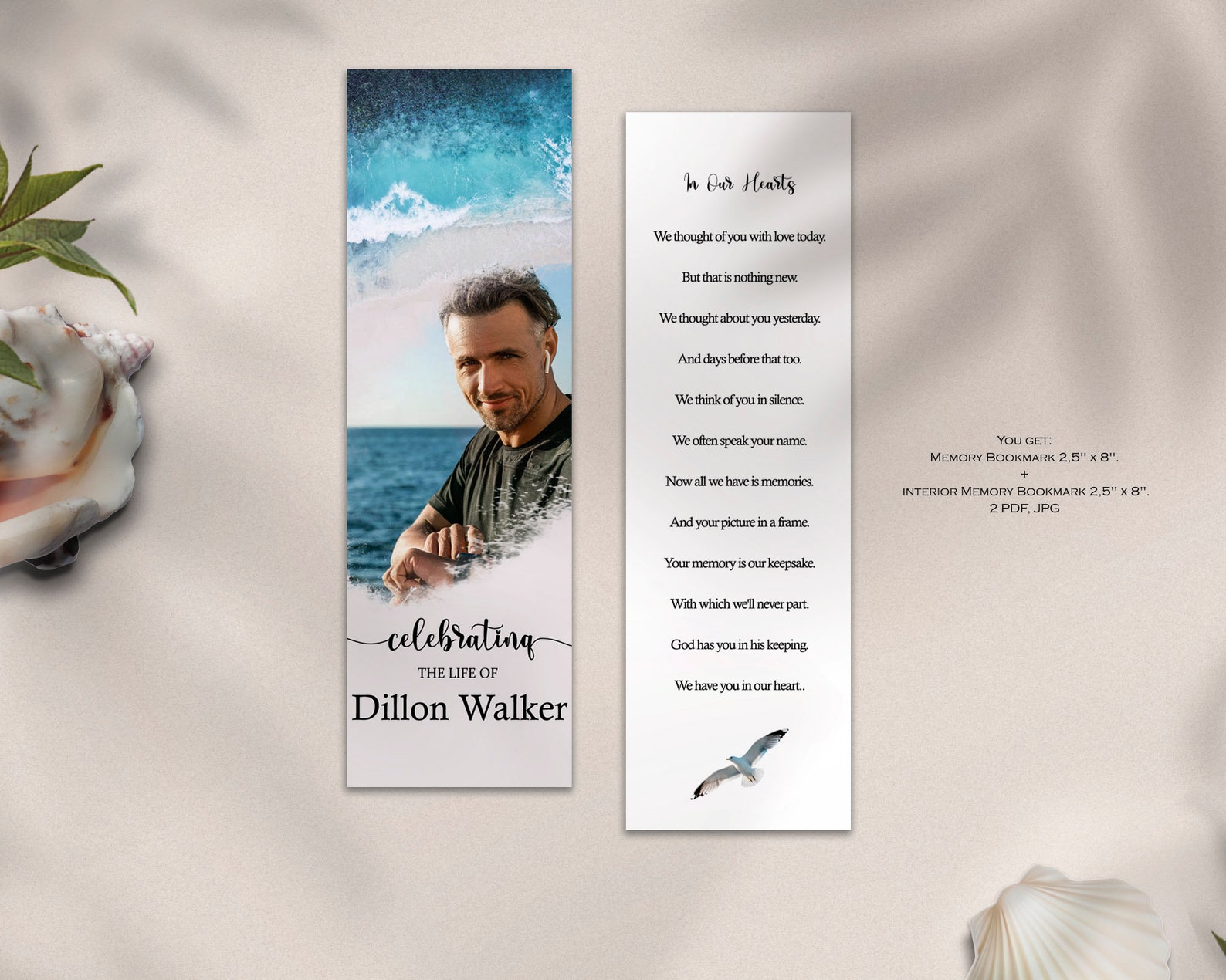 Sea Ocean Funeral Program Template for Men Funeral Bookmark - Etsy