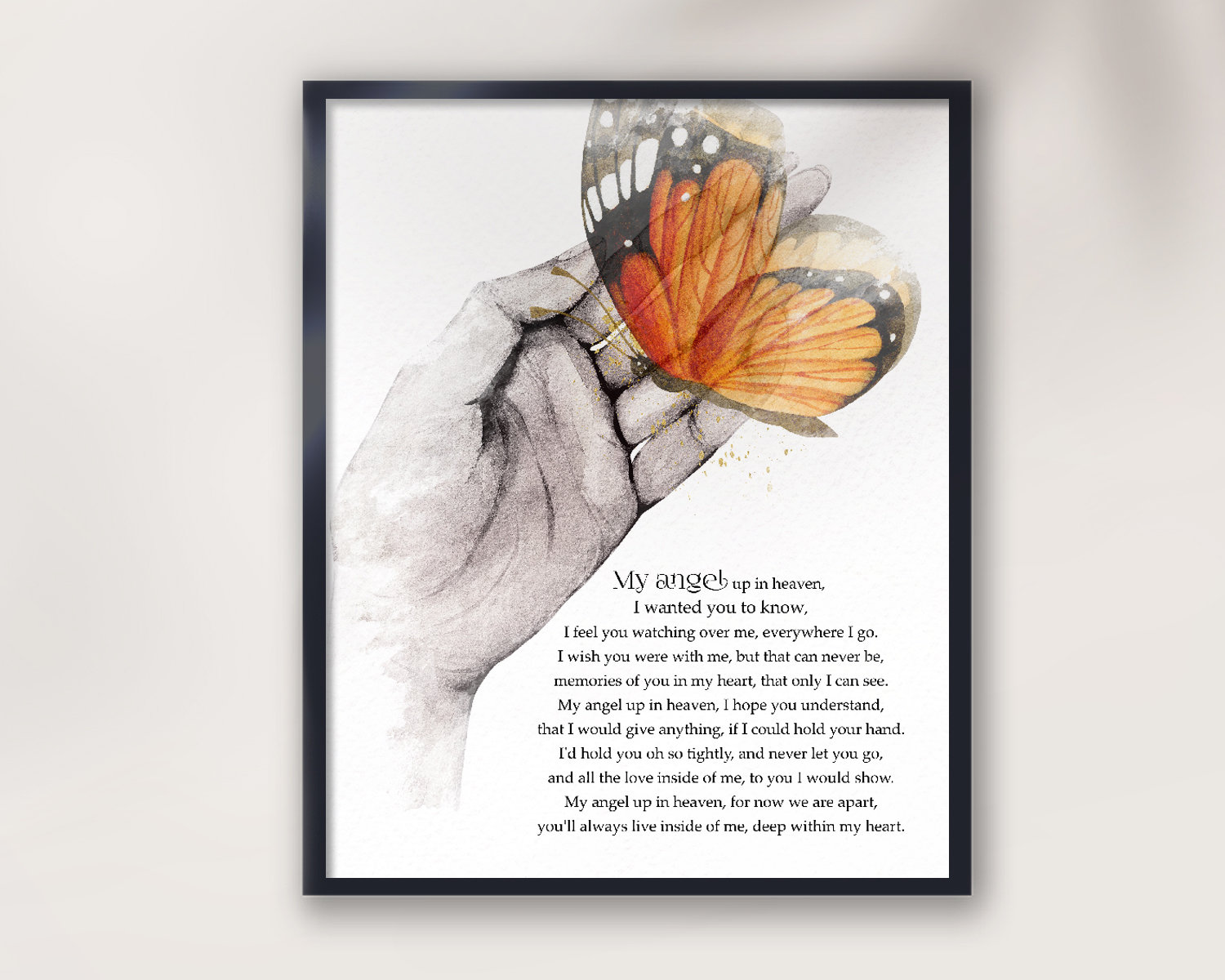 Memory Poem My Angel up in Heaven Poem Picture Memorial - Etsy