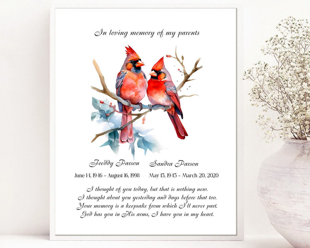 In Loving Memory of Parents, Memorial Gift, Grief Print, Loss of Mother ...