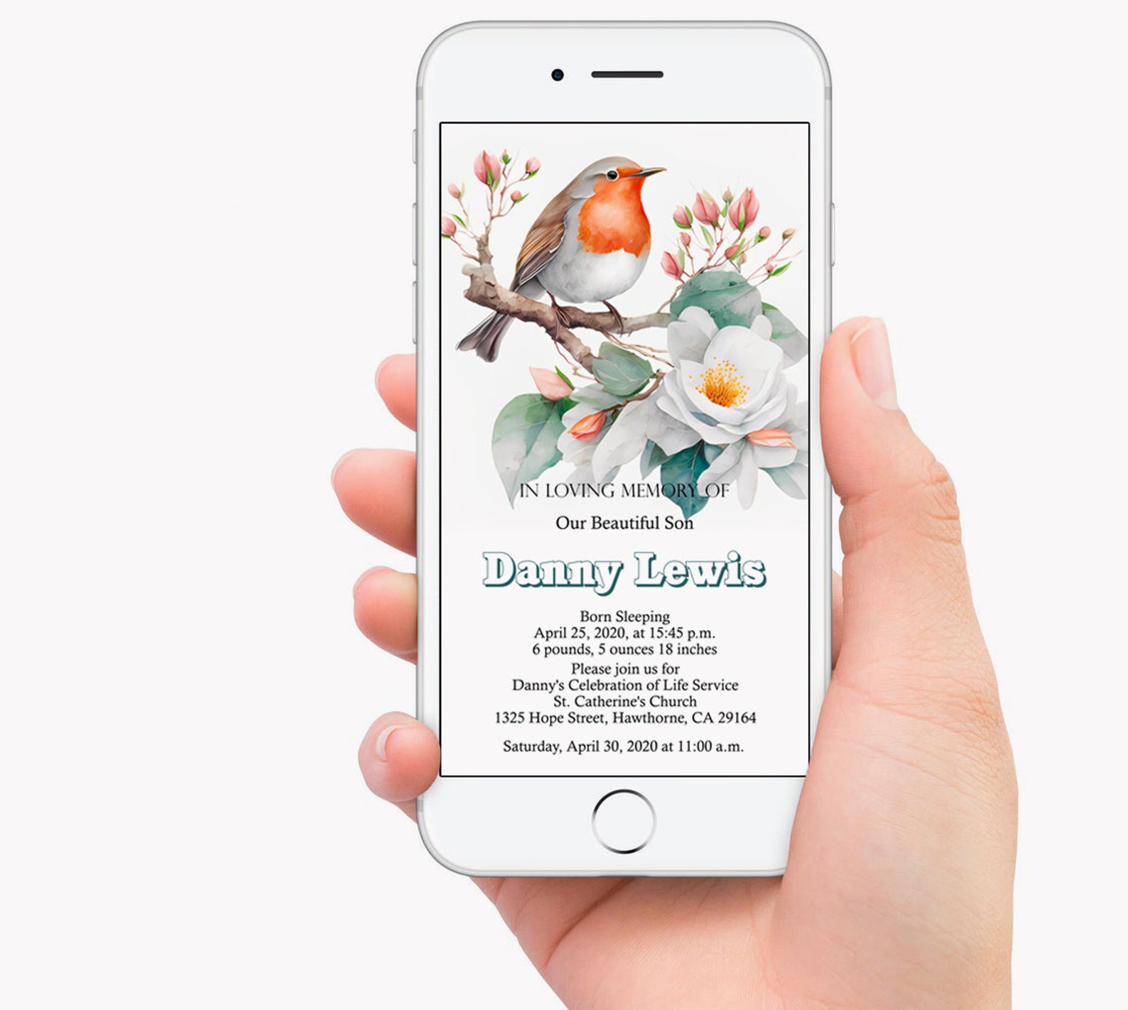 Digital Funeral Invitation for Baby | Editable Funeral Evite for Baby ...
