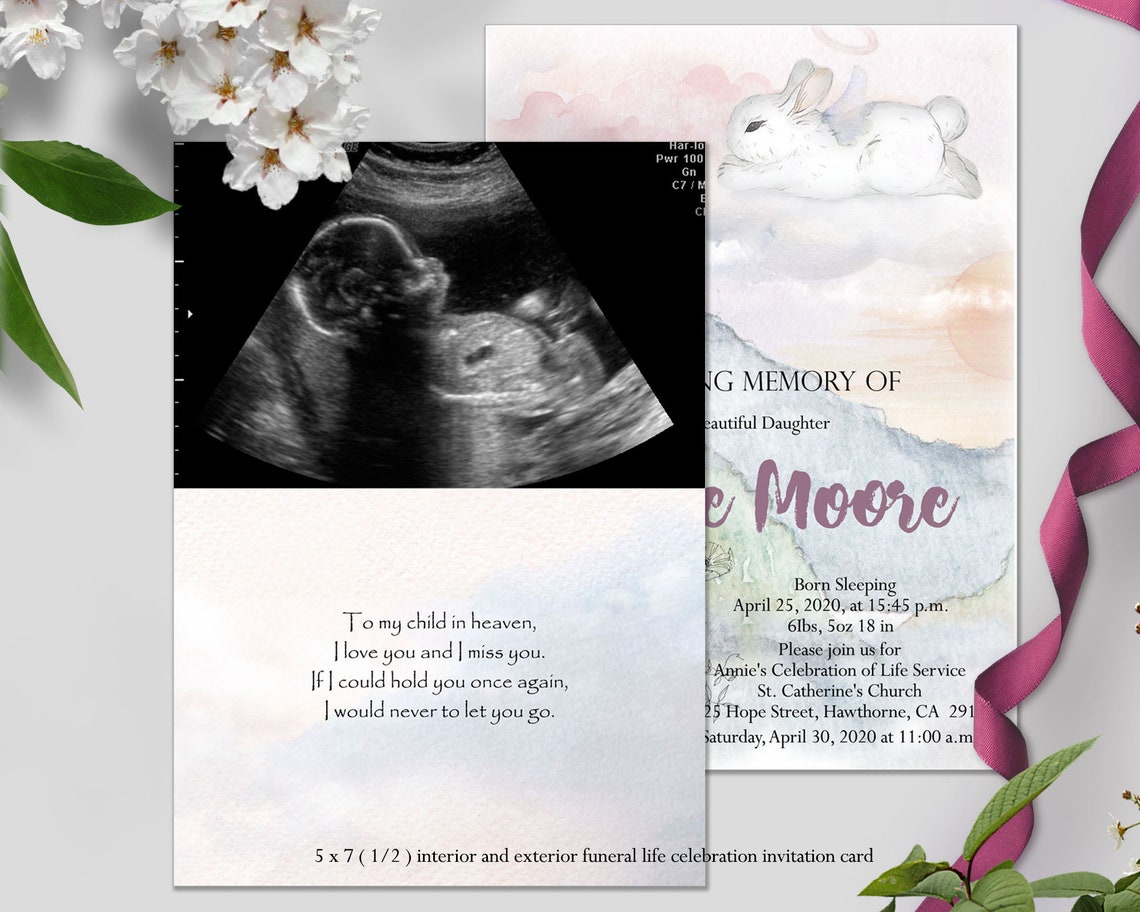 Baby Memorial Service Invitation Funeral Template Program - Etsy