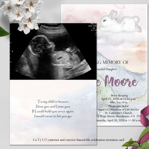 Baby Memorial Service Invitation, Funeral Template Program, Baby ...