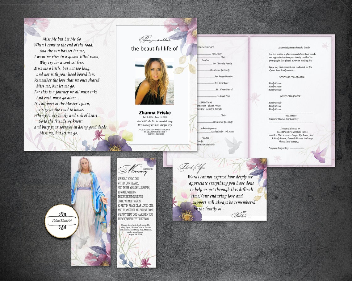 FUNERAL PROGRAM EDITABLE Printable Funeral Template Add | Etsy