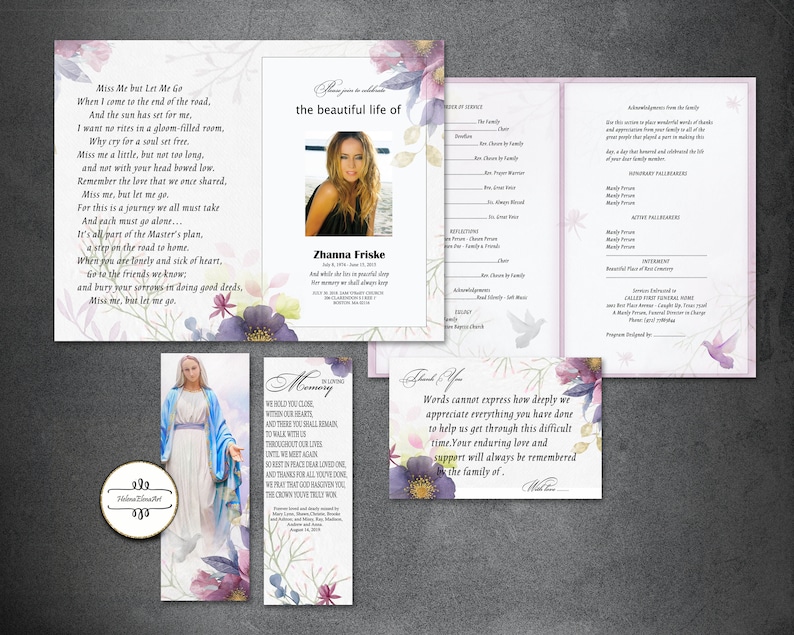 FUNERAL PROGRAM EDITABLE Printable Funeral Template Add | Etsy