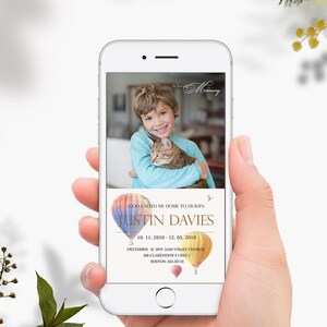 Child Memorial Digital Service, Funeral Announcement for Girl, Digital ...