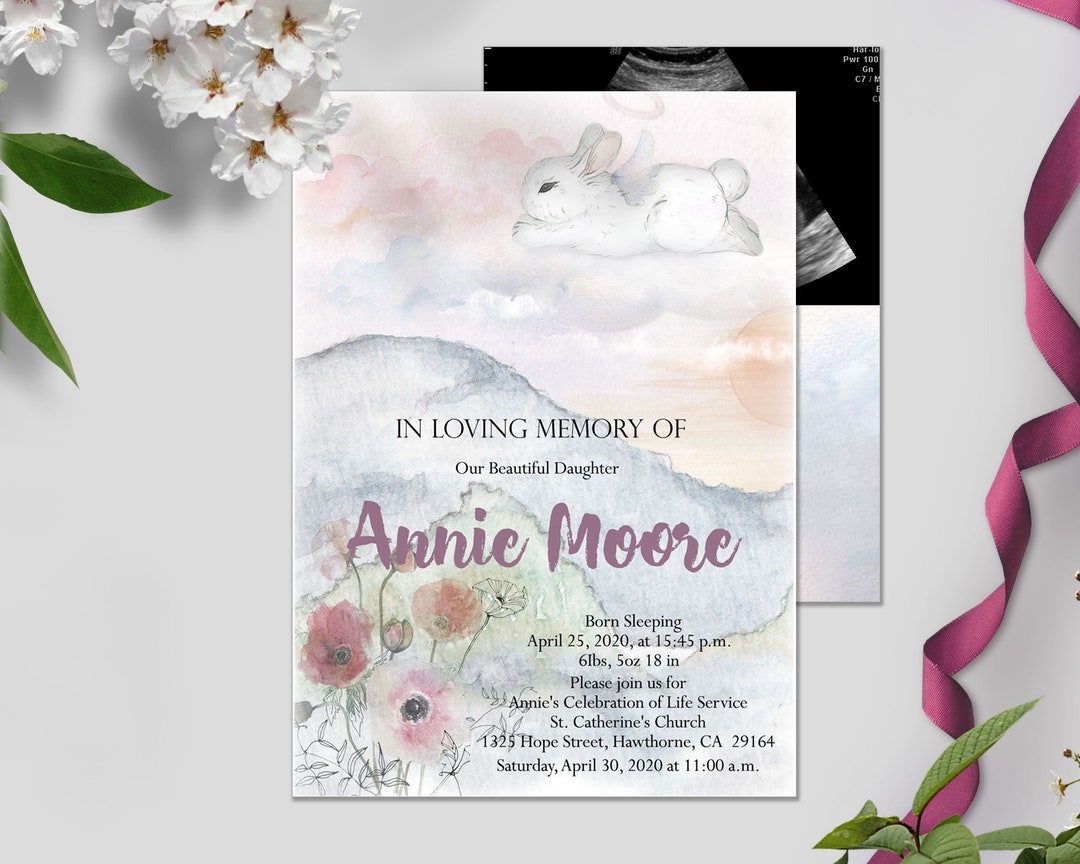Baby Memorial Service Invitation, Funeral Template Program, Baby ...