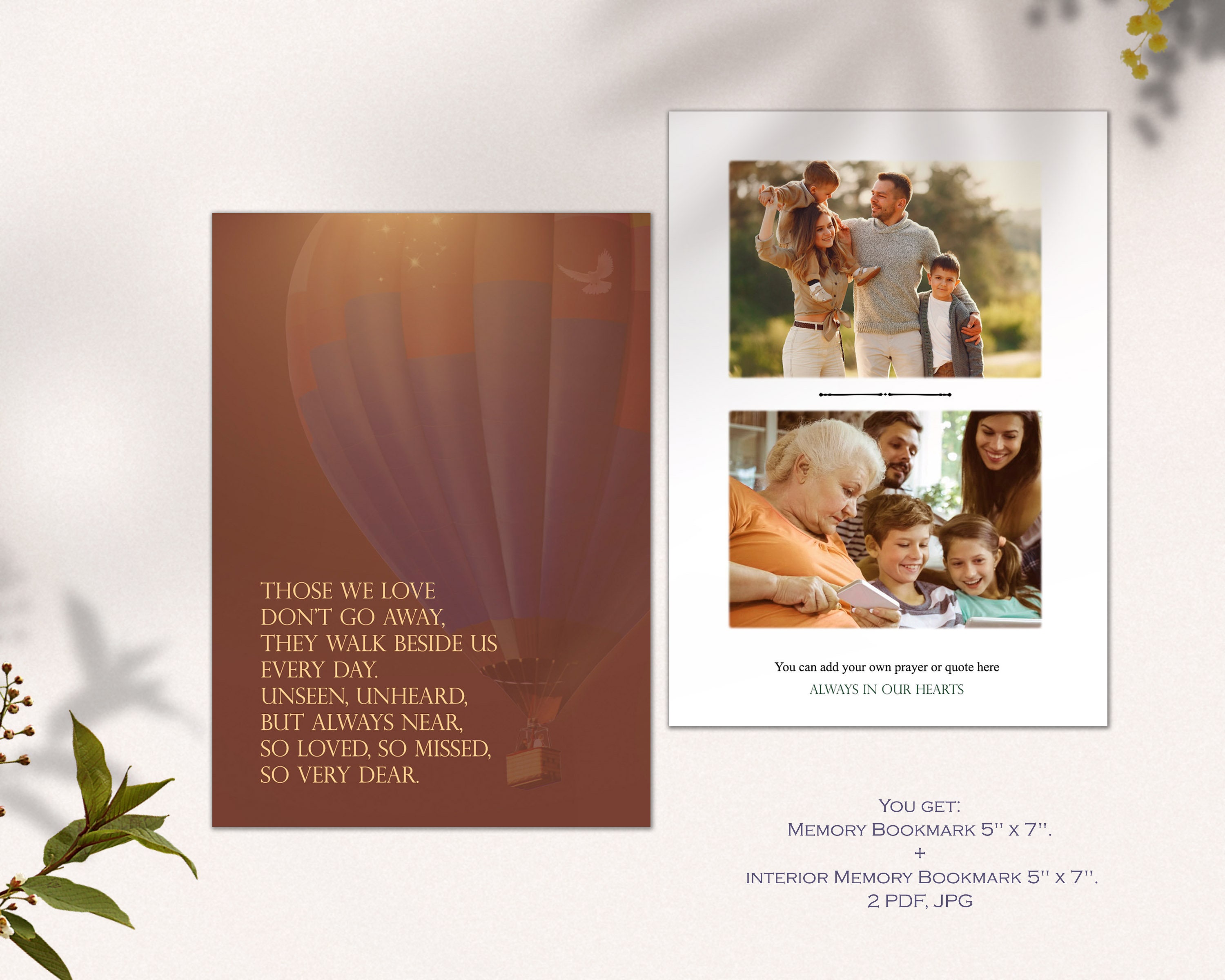 Bronze Funeral program template for young man Dove sympathy | Etsy