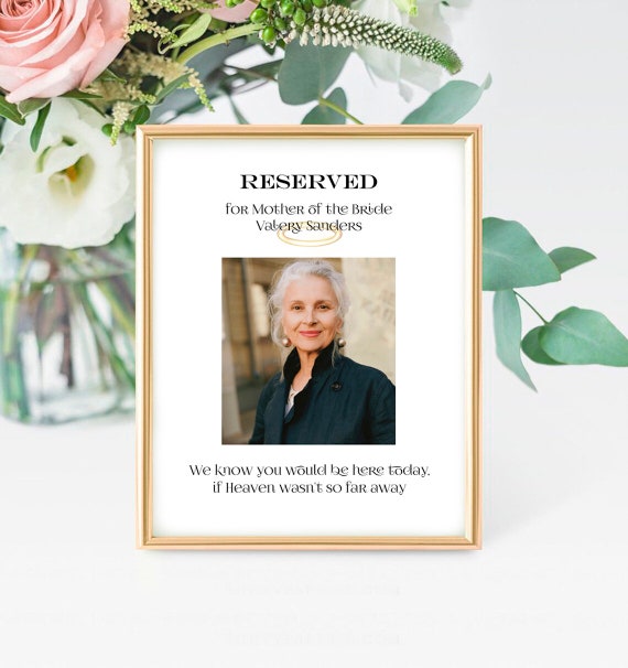 Mother of the bride personalized wedding memorial sign | Etsy