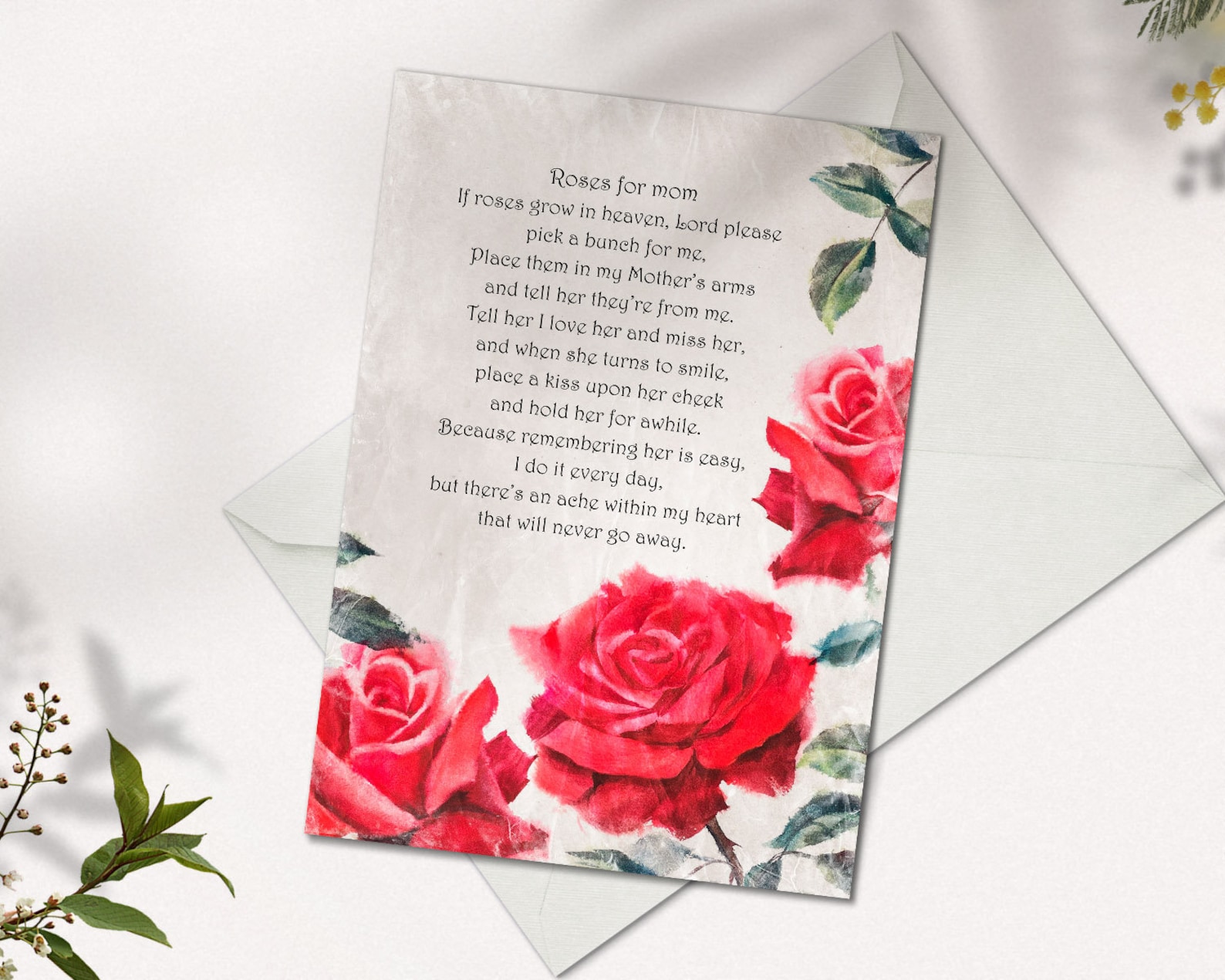 Poem for Deceased Mother, If Roses Grow in Heaven, You Can Change Poem ...