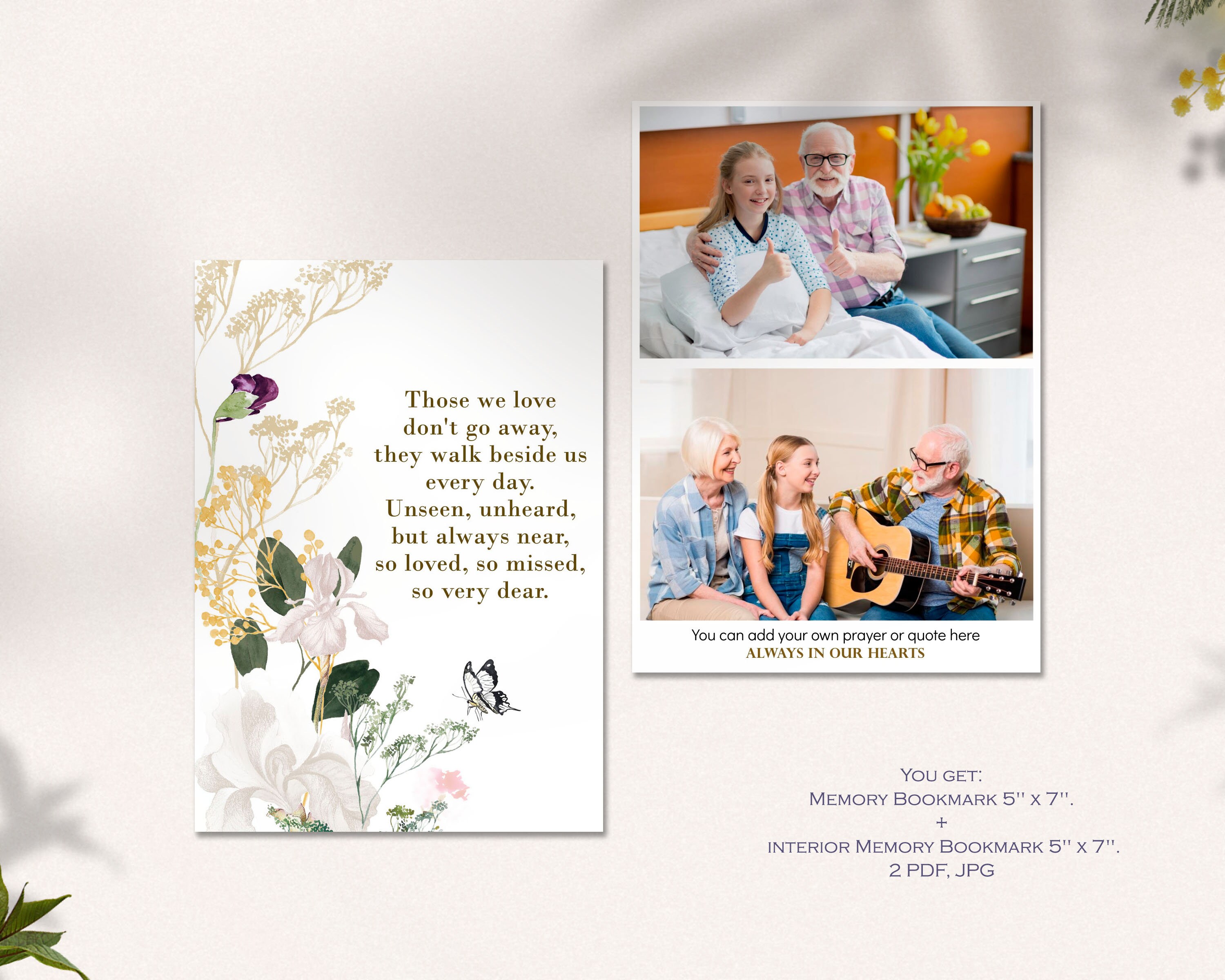 In loving memory invitations for men Flowers funeral programe | Etsy