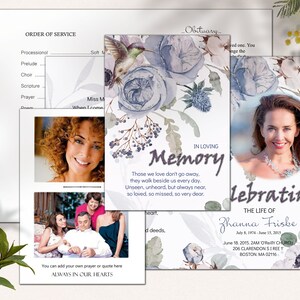 Delicate Funeral Program Template for Women, Celebration of Life ...