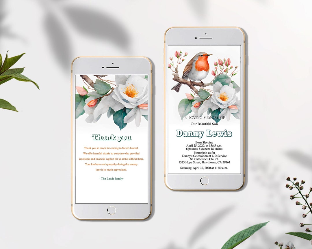 Digital Funeral Invitation for Baby | Editable Funeral Evite for Baby ...