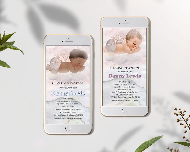 Baby Memorial Digital Service, Infant Loss, Baby Funeral Announcement ...