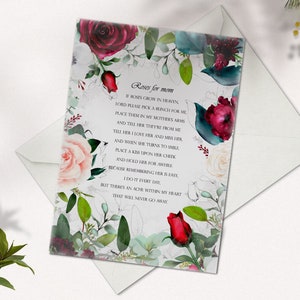 If Roses Grow in Heaven, Poem for Deceased Mother, in Memory of Mom ...