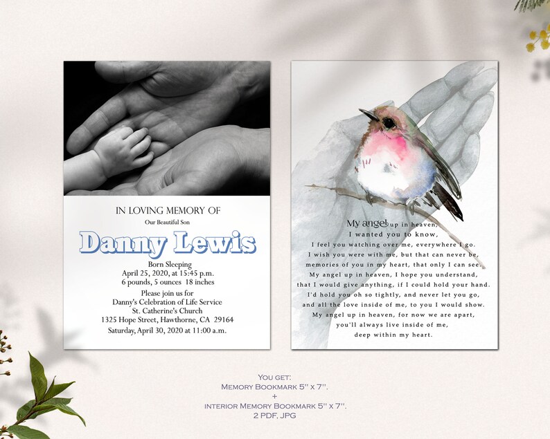 Funeral Service Program Template for Baby or Child, in Loving Memory ...