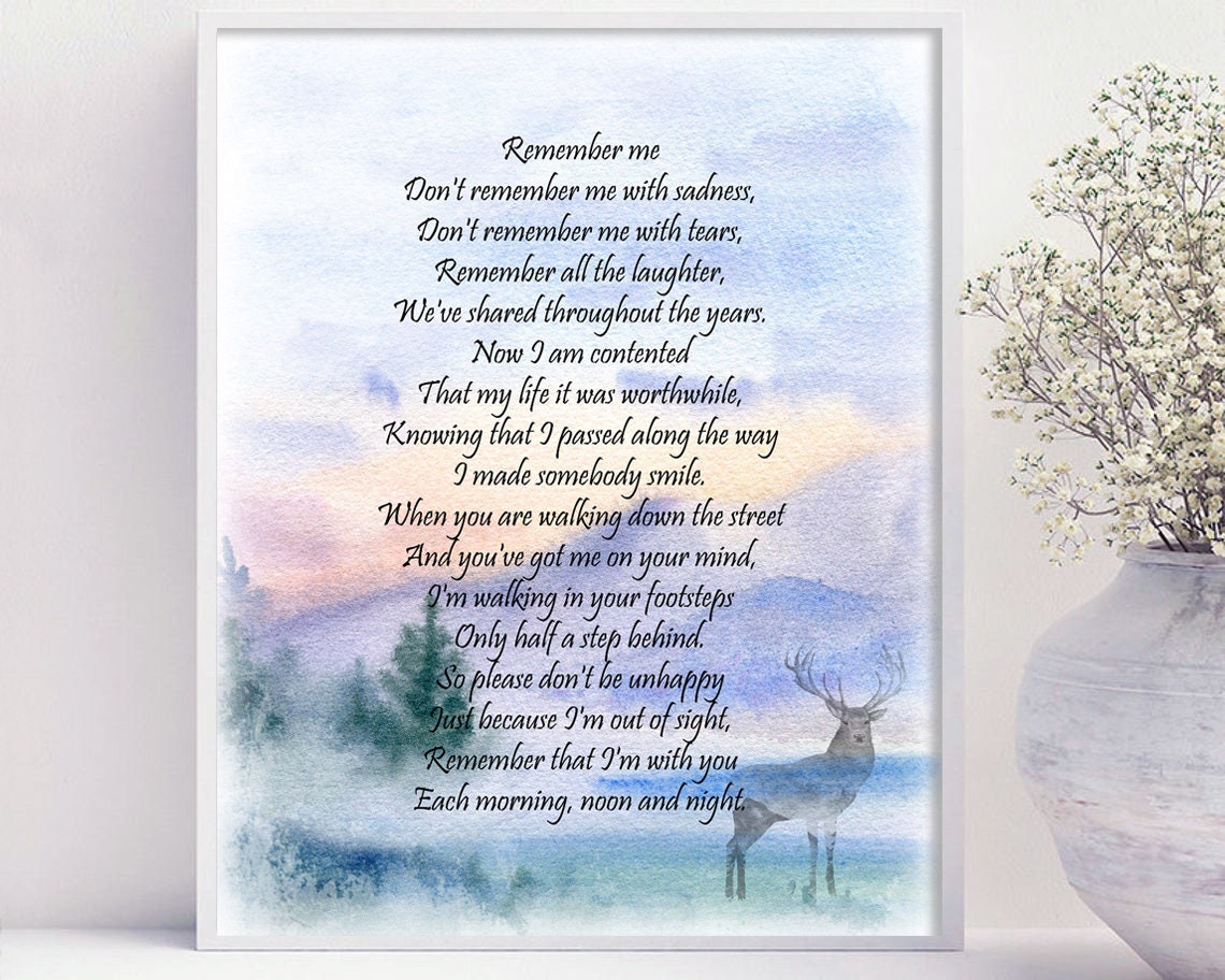 Don't Remember Me With Sadness in Loving Memory of - Etsy Australia Don't Remember Me With Sadness in Loving Memory of - Etsy Australia