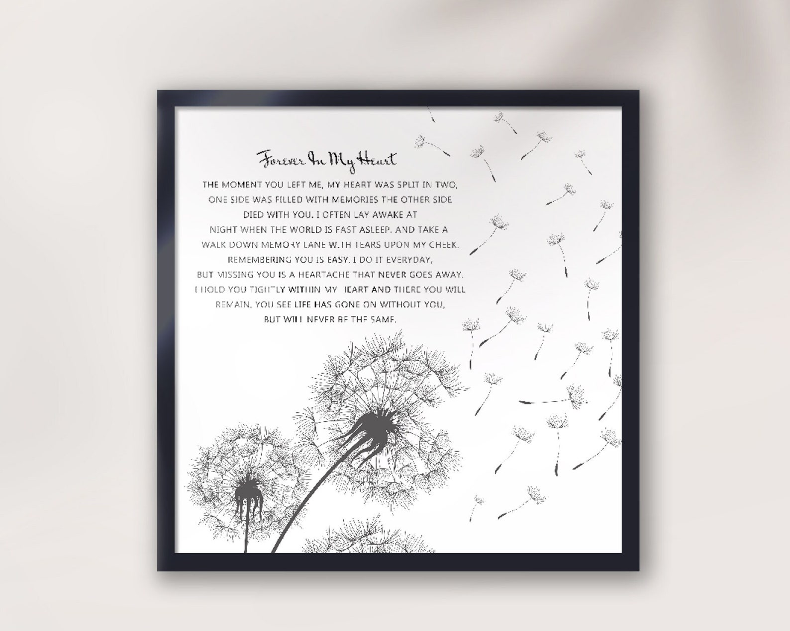 Memorial Poem the Moment You Left Me Forever in My Heart - Etsy
