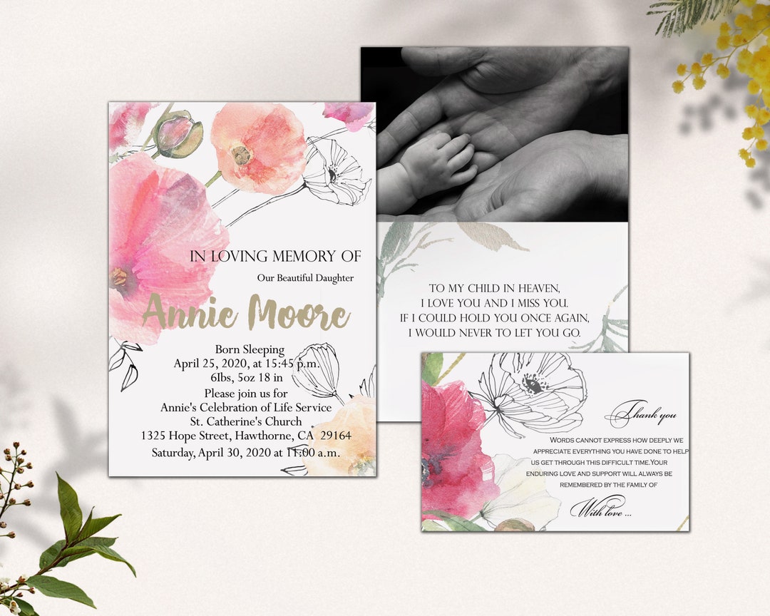 Funeral Service Program Template for Baby, in Loving Memory, Child Loss ...