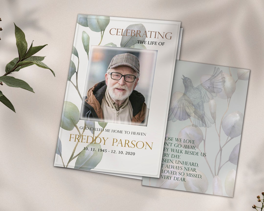 Dad's Funeral Program Template, Celebration of Life, Classic Memorial ...