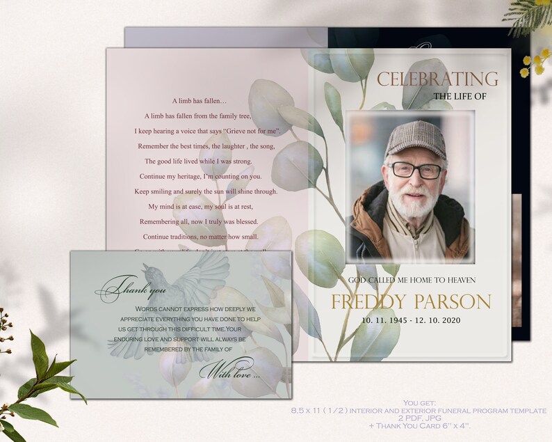 Dad's Funeral Program Template Celebration of Life - Etsy