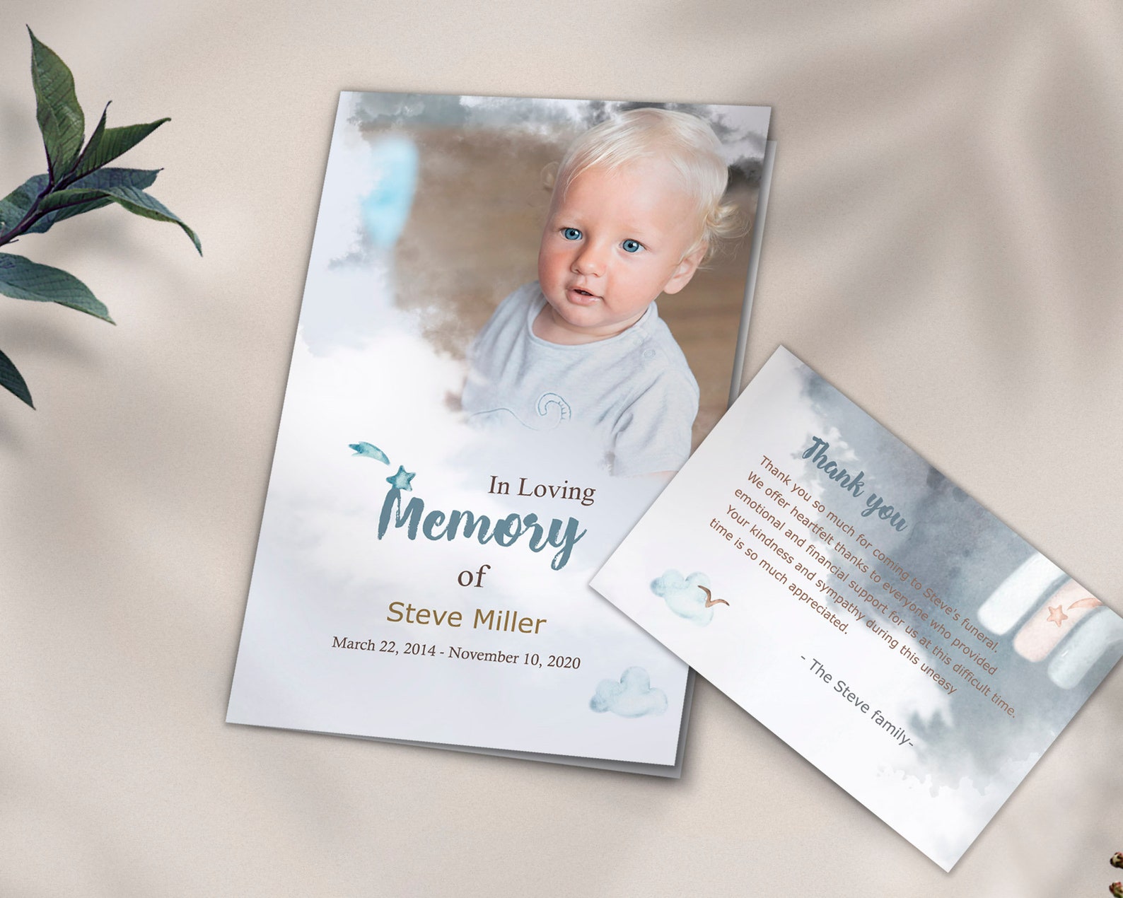 Funeral Service Program Template for Baby or Child , in Loving Memory ...