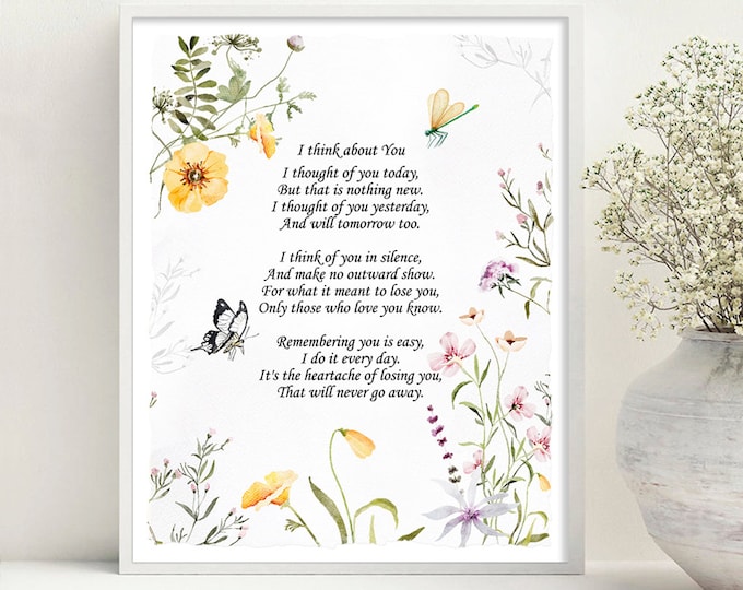 Daughter in Loving Memory Print, Funeral Poem, Bereavement, Heaven ...