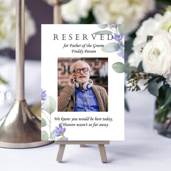 Reserved Memory Sign Father of the Bridewedding Memorial | Etsy