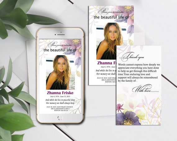 Digital Smartphone Invitation Electronic Celebration of Life - Etsy