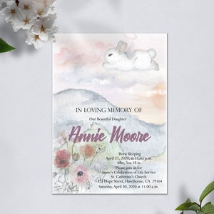 Baby Memorial Service Invitation, Funeral Template Program, Baby ...