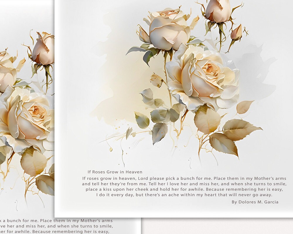 If Roses Grow in Heaven | Poem for Mother | Roses for Mother | Memory ...