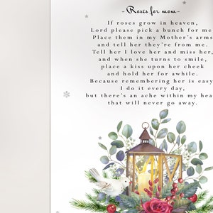 Poem for Mother "if Roses Grow in Heaven", Roses for Mother, in Loving ...