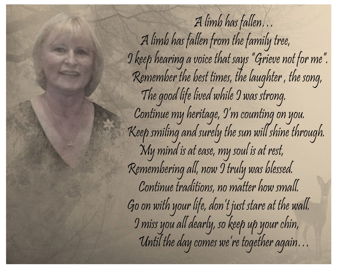 A Limb Has Fallen From Family Tree | in Loving Memory | Memory Poem for ...