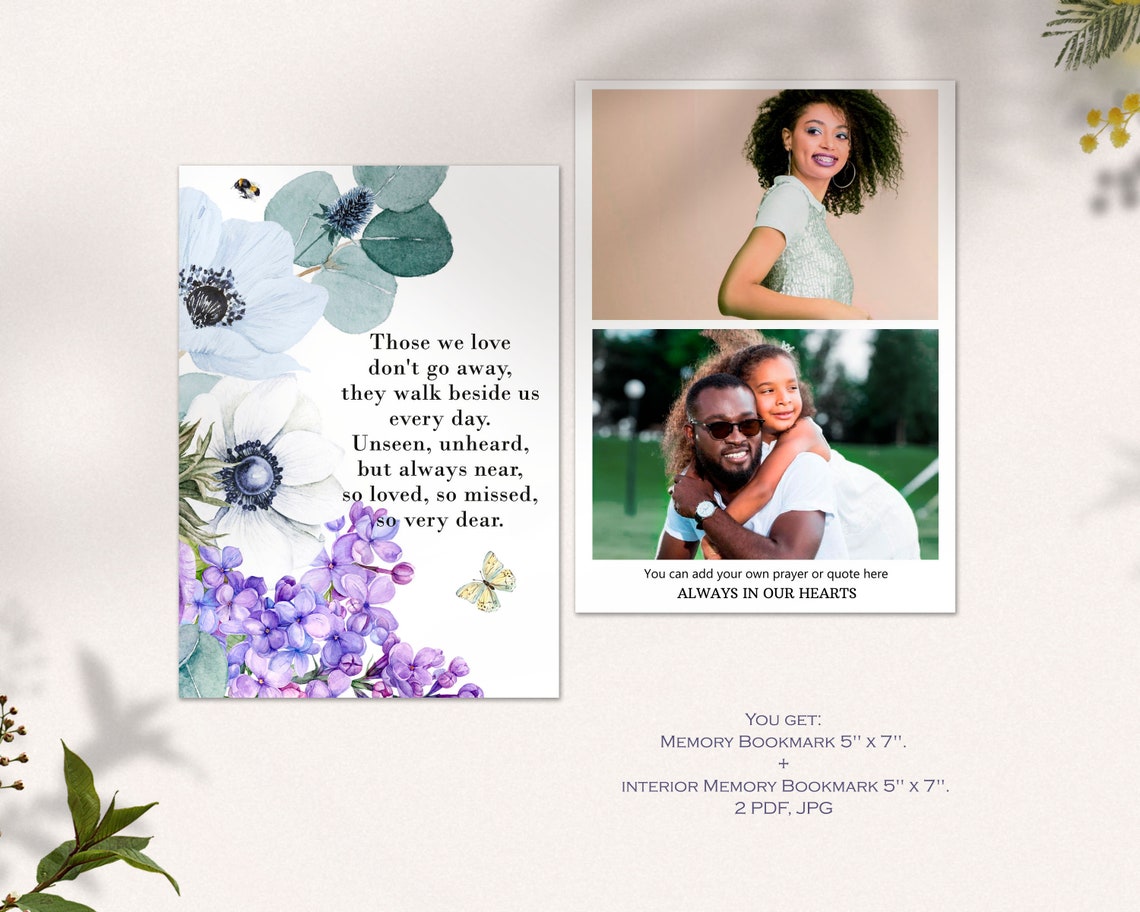 Purple Flowers Funeral Template Lilac Flowers Funeral Program - Etsy