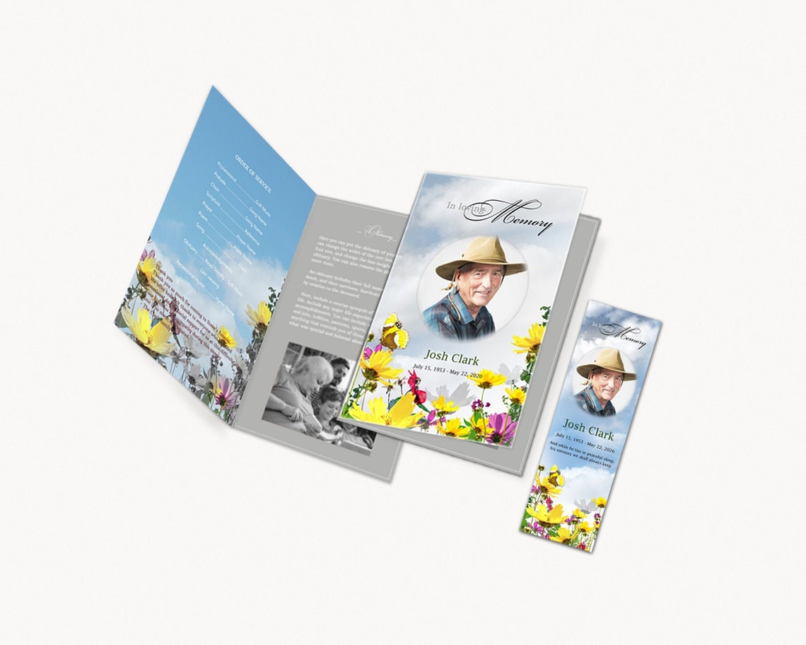 Wildflowers Funeral Template for Men Women Memorial Program - Etsy