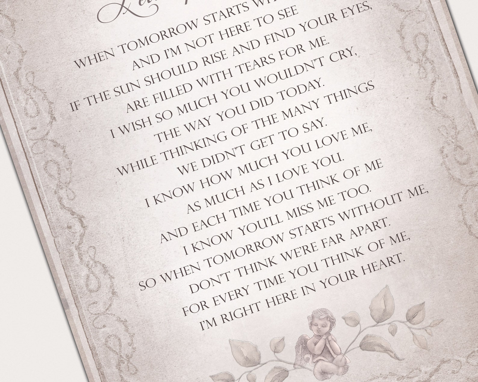 Bereavement Poem MEMORIAL POEM Funeral Gift Bereavement - Etsy